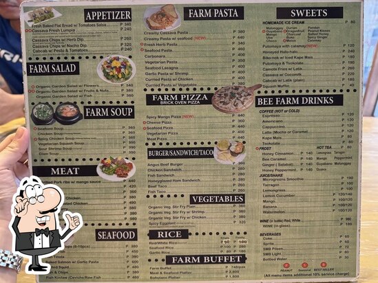 Carta del restaurante The Buzzz of Bohol Bee Farm, Cebú