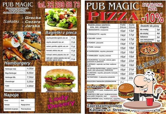 Menu at PUB MAGIC, Katowice