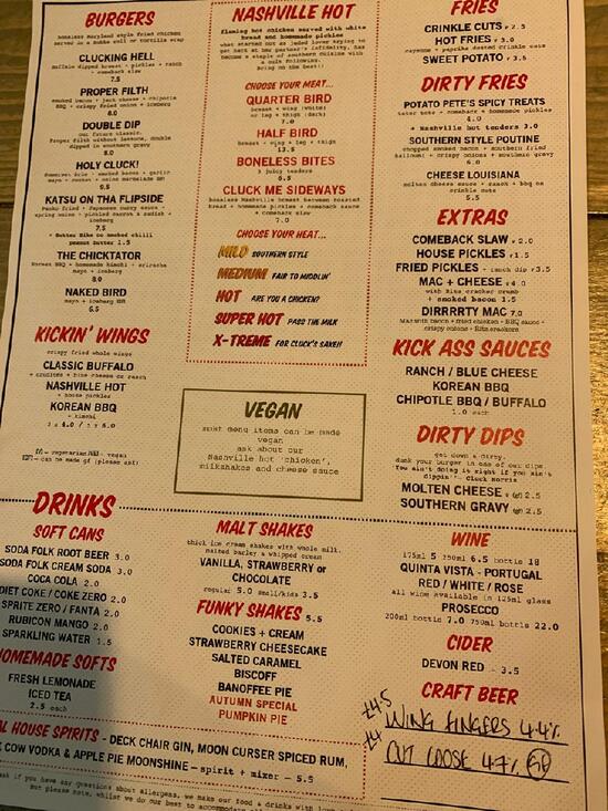 Menu at eat the bird restaurant, Taunton