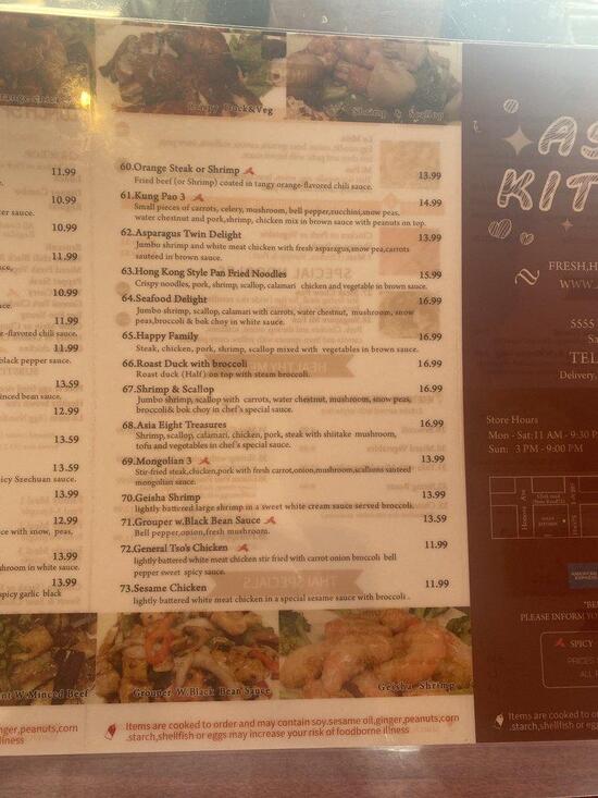 Menu at Asian Kitchen restaurant, Sarasota