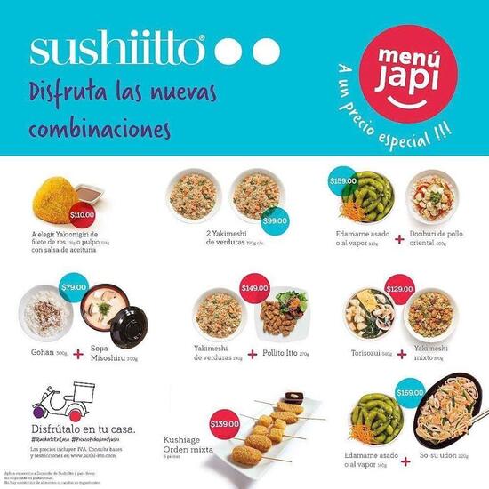 Menu at Sushi Itto Galerías Plaza de las Estrellas restaurant, Mexico City