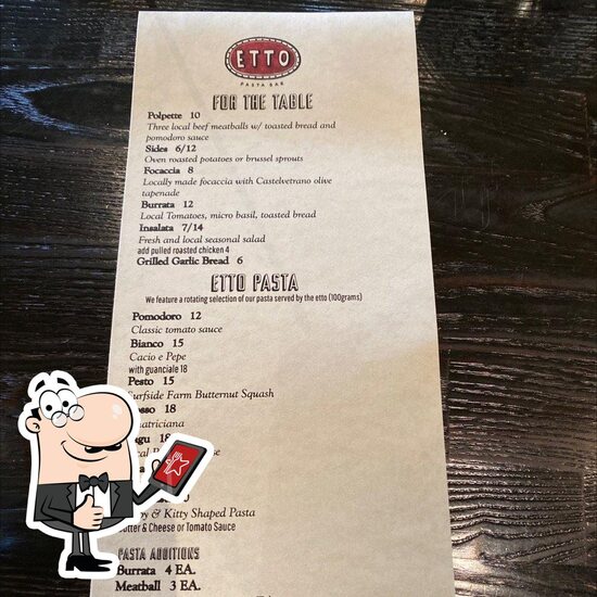 Etto Pasta Bar in Paso Robles - Restaurant menu and reviews