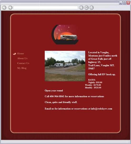 Menu at Red Sky RV & Trailer Park, Vaughn