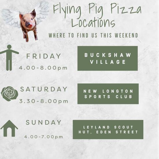 Menu at The Flying Pig Pizza Company restaurant, Leyland