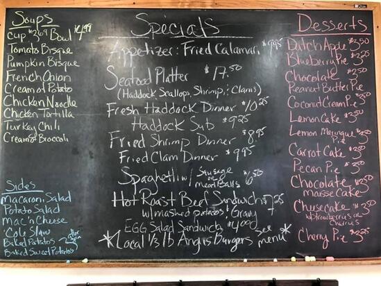 Menu at Covered Bridge Convenience restaurant, Salisbury Center