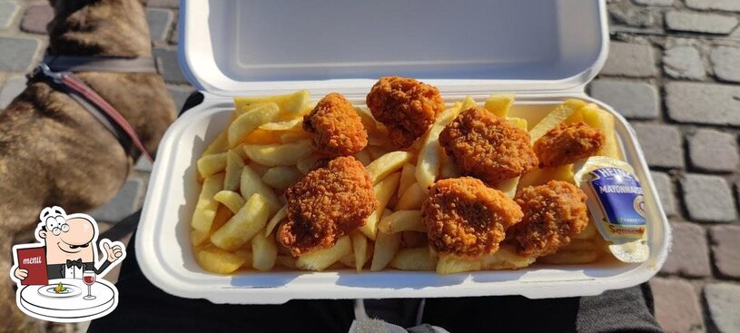 Menu at Sandy's fast food, Folkestone