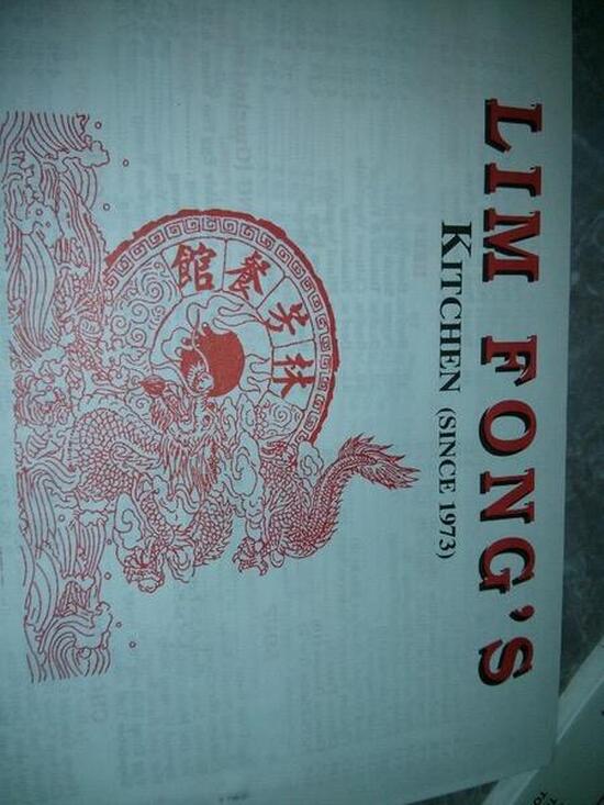 Menu at Lim Fongs restaurant, Mount Holly