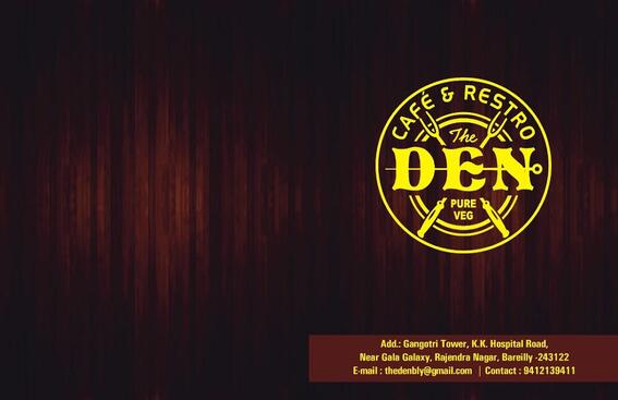 Menu at THE DEN RESTAURANT & CAFE, Bareilly