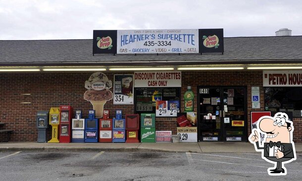 Menu at Heafner's Superette restaurant, Cherryville