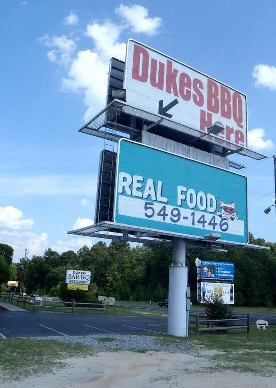 Menu at Dukes Barbecue, Walterboro