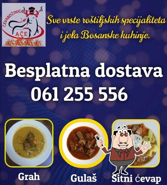 Menu at Ćevabdžinica i Aščinica AČE restaurant, Semizovac