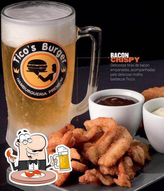 Menu at Tico's Burger restaurant, Caraguatatuba
