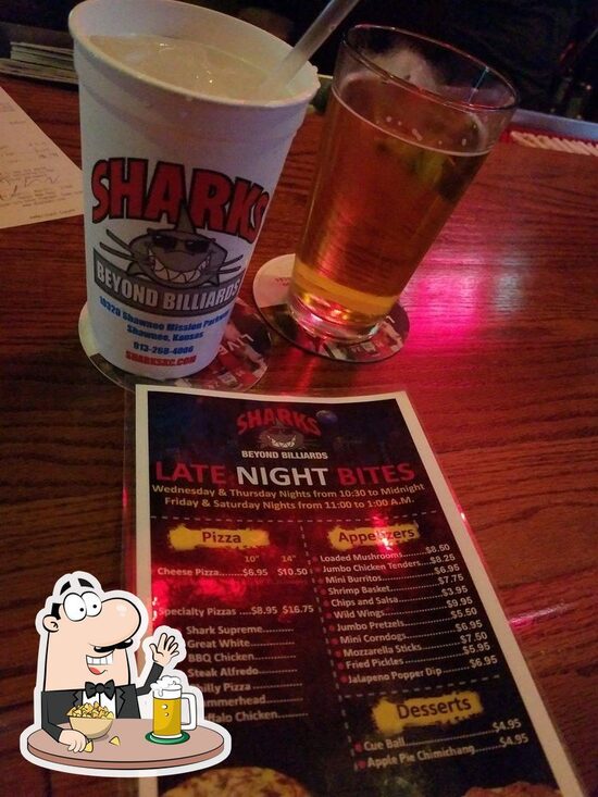 Menu at Sharks Restaurant & Billiards, Shawnee