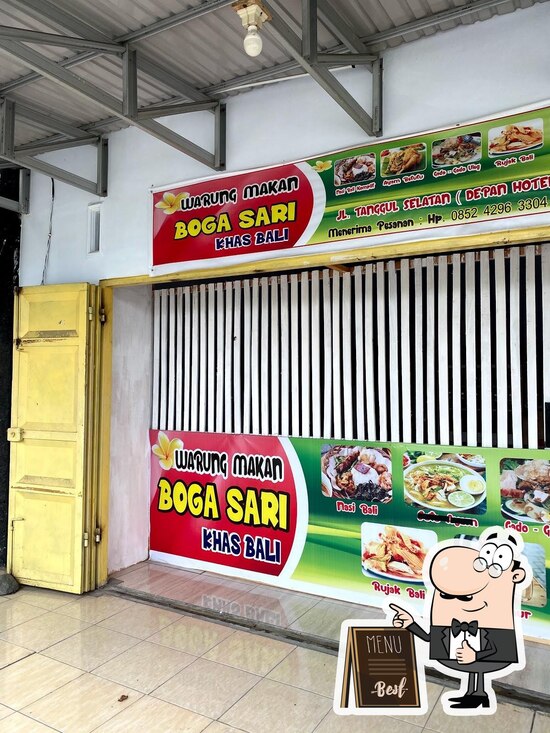 Menu at RM Boga Sari Khas Bali restaurant, Palu