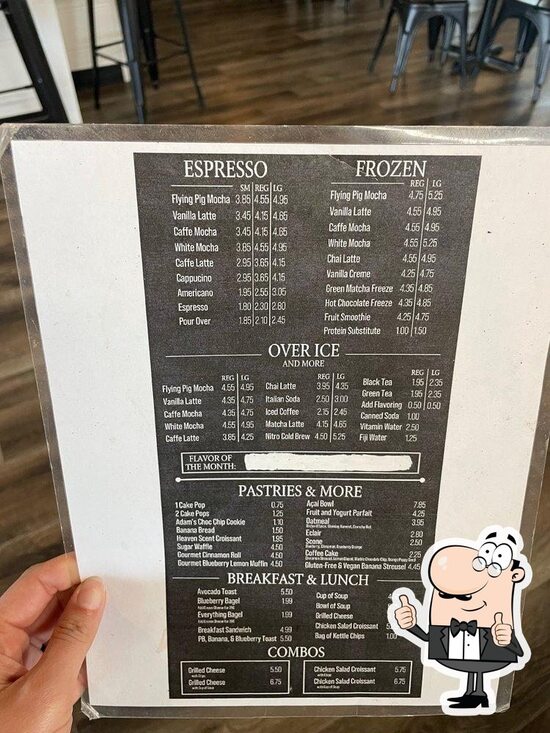Menu at Adams Flying Pig restaurant, Wheelersburg