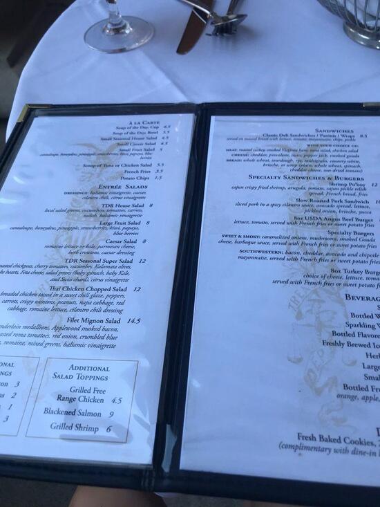 Menu at Treasury Dining Room, Washington