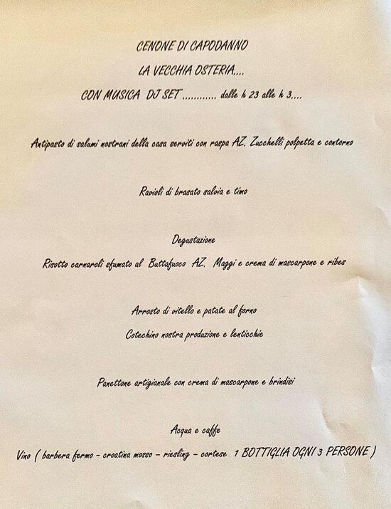 Menu at La Vecchia Osteria Ca' del Parto pizzeria, Italy, Corso Cà del ...
