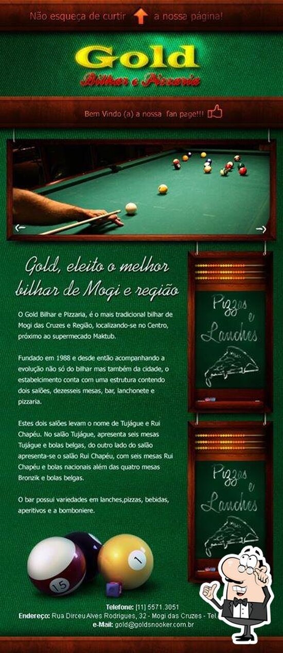Menu em Gold Snooker Bar | Café, Mogi das Cruzes