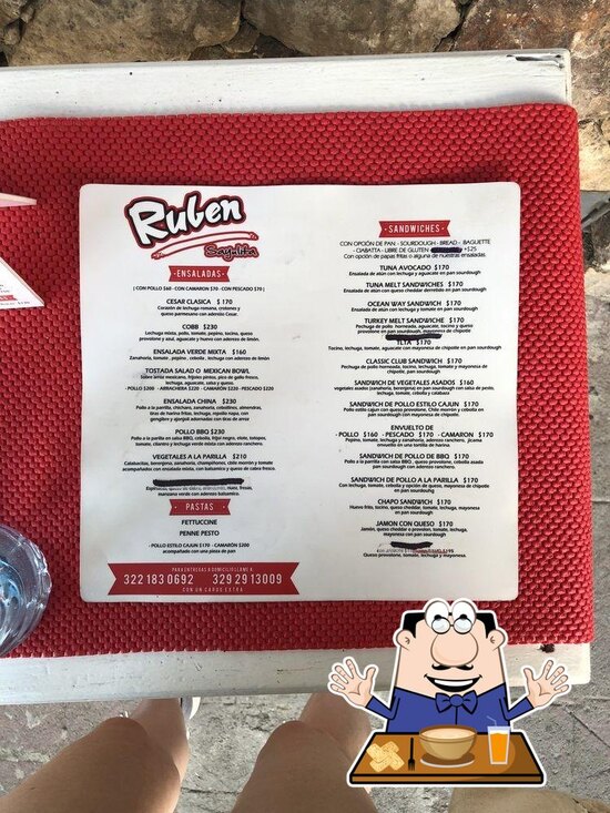 Menu at Ruben's restaurant, Sayulita