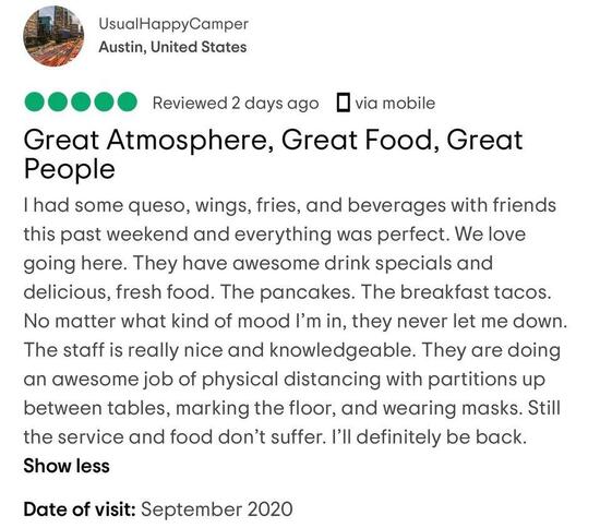 Waterloo Ice House Southpark Meadows in Austin - Restaurant menu and ...