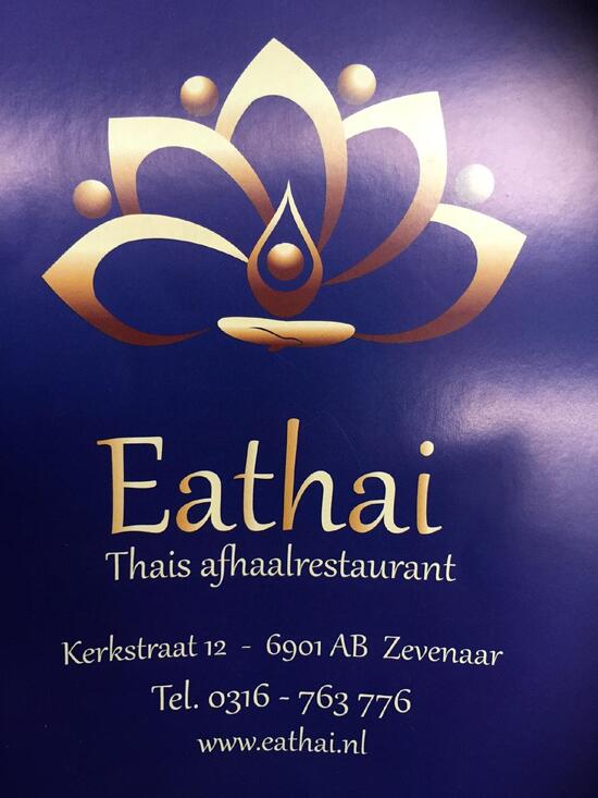 Menu at Eathai, Zevenaar