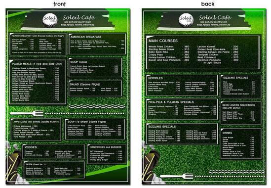 Menu at SJ's Cafe and Restaurant, Davao City