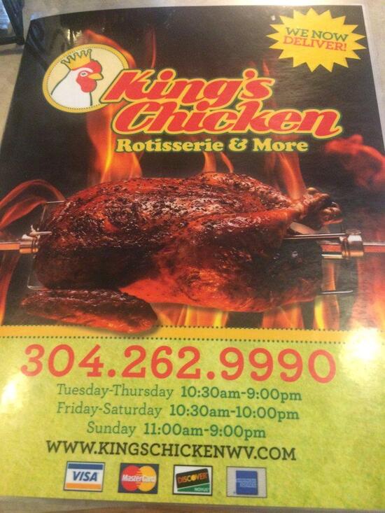 Menu at King's Chicken Rotisserie & More restaurant, Martinsburg