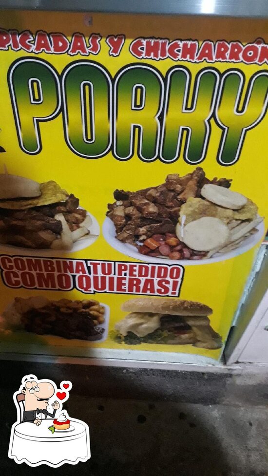 Menu at Porky restaurant, Colombia