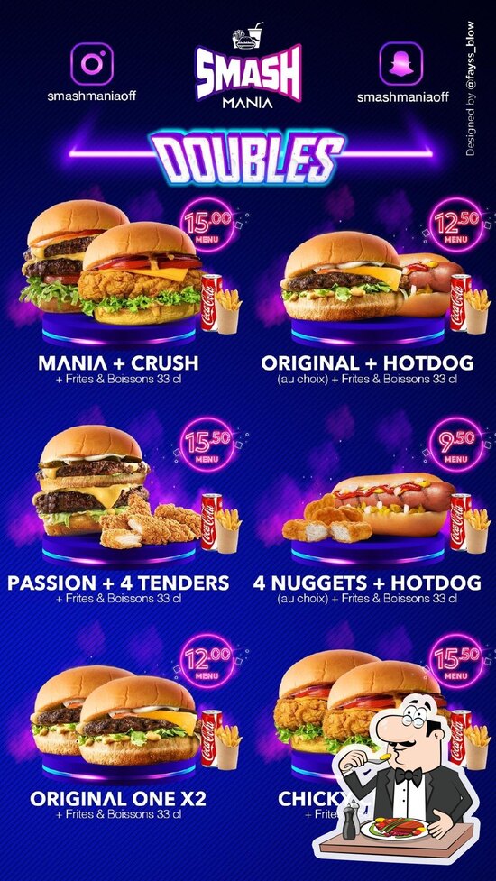 Menu at Smash Mania Nanterre restaurant, Nanterre