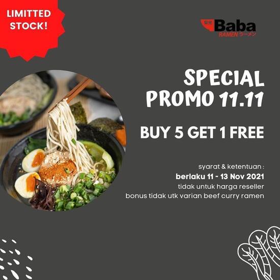 Menu at Baba Ramen restaurant, Tangerang