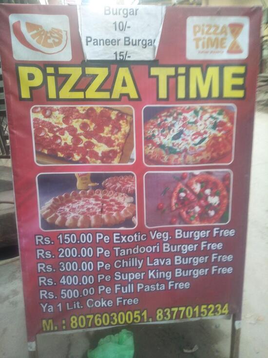 Menu at Fresh pizza time, Faridabad