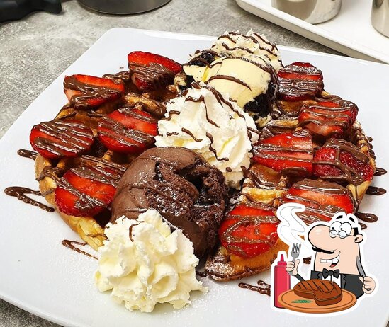 Menu at Waffle King Ice Cream Parlour desserts, Llandudno