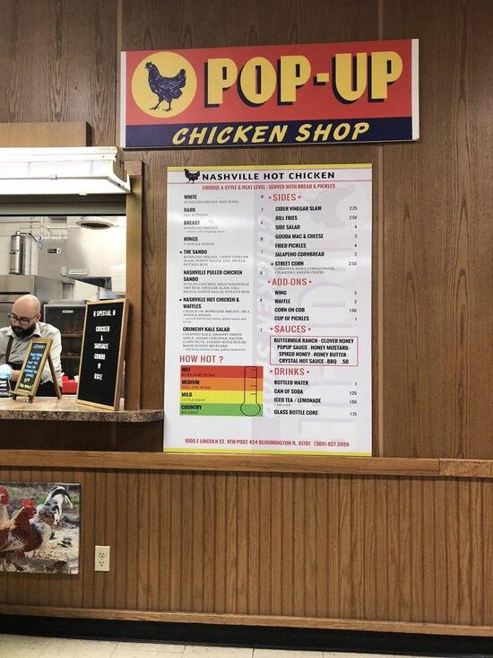 Menu at Pop Up Chicken Shop restaurant, Bloomington