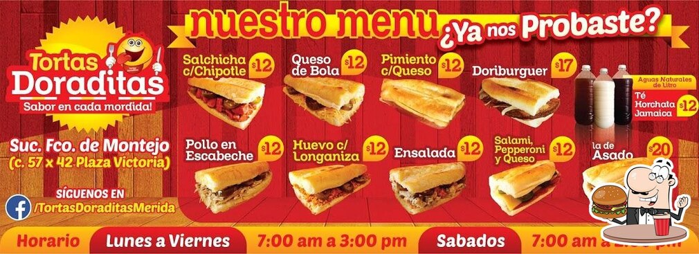 Carta del restaurante Tortas Doraditas Suc. Francisco del Montejo, Merida