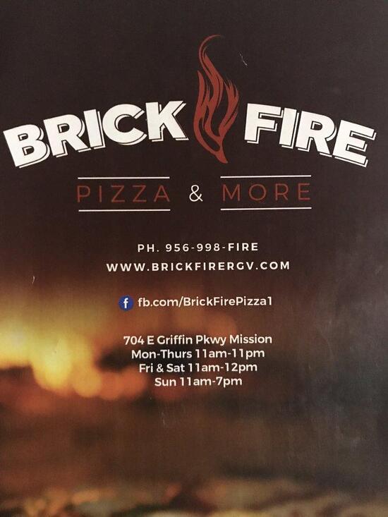 Menu at Brick Fire Pizza & More pizzeria, Mission