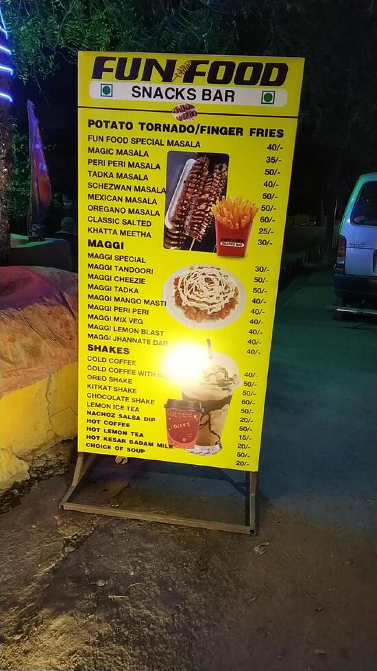 Menu at Fun food, Bhopal