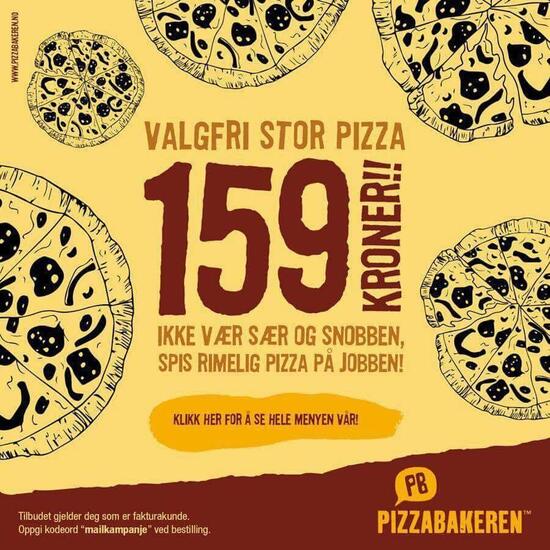 Menu at Pizzabakeren Grimstad pizzeria, Grimstad