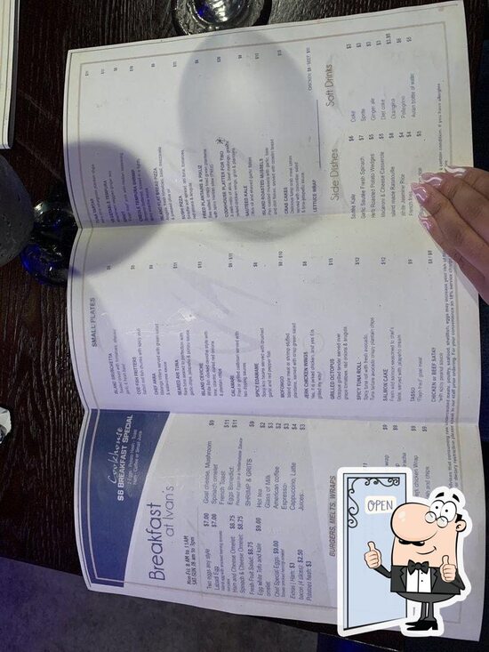 Menu at Ivan's Cookhouse restaurant, North Miami