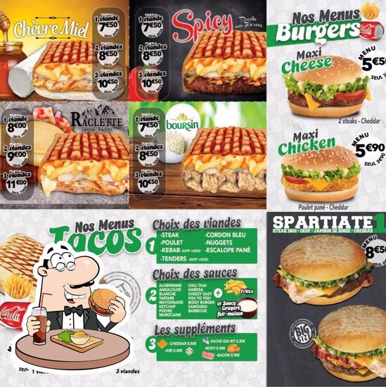 Menu at KING TACOS restaurant, Cannes
