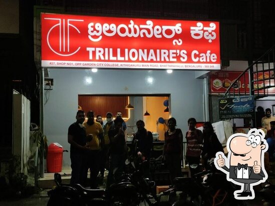 Menu at Trillionaire's cafe, Bengaluru