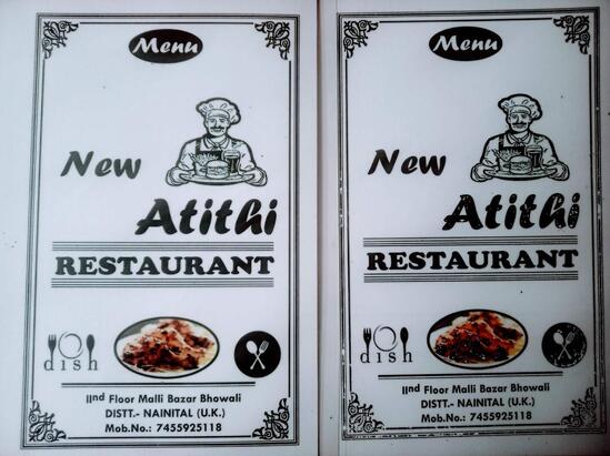 Menu at Atithi Restaurant, Bhowali Senitorium