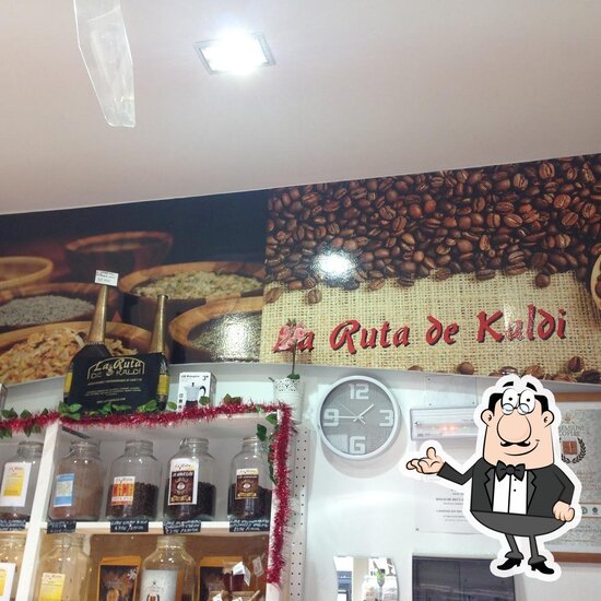 Menu at La Ruta de Kaldi cafeteria, Madrid