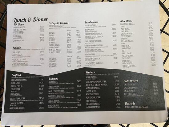 Menu at Arlene's Restaurant, Greensboro, 709 E Market St 205 A