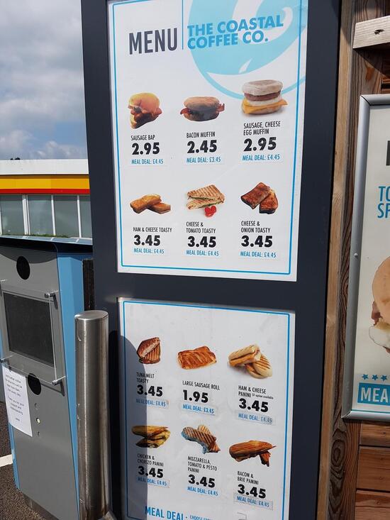 Menu at Coastal Coffee Drive-Thru, Littlehampton