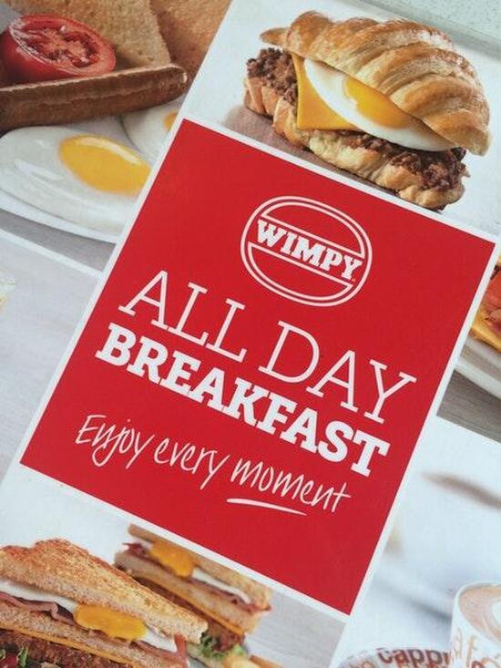Menu at Wimpy restaurant, Kuruman, Shop 28