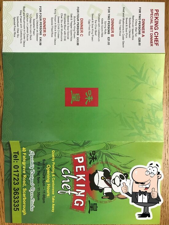 Menu at Peking Chef fast food, Scarborough