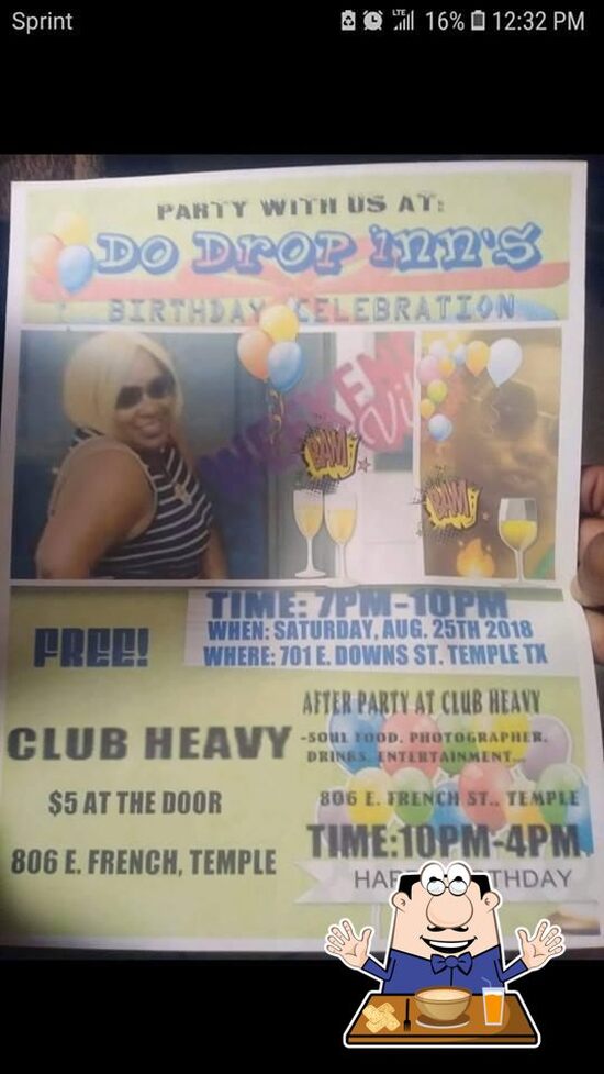Menu at Do Drop Inn pub & bar, Temple, 701 E Downs Ave