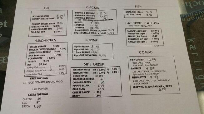Menu at Edgewood Convenience Stores And Deli, Edgewood