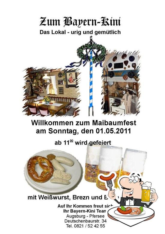 Menu at Zum Bayern-Kini restaurant, Augsburg