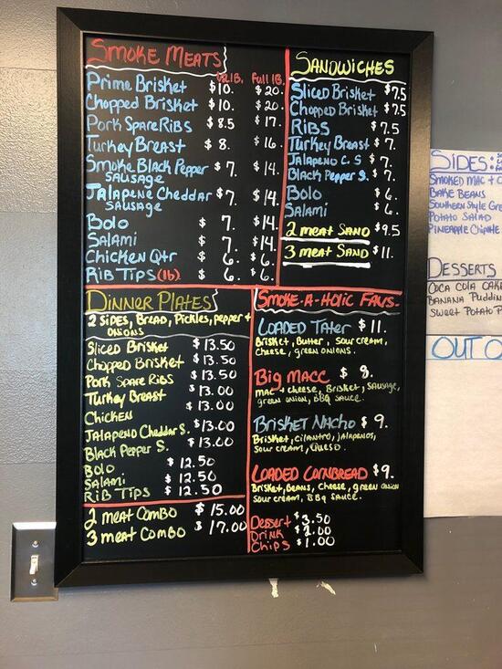 Menu at Smoke A Holics Bbq, Fort Worth